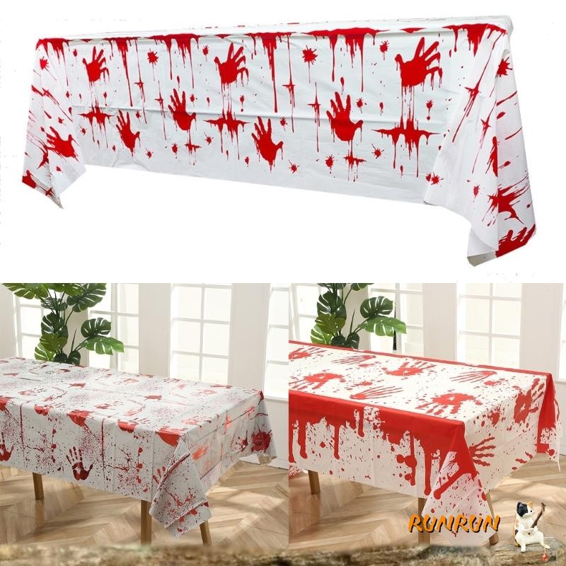 RUNUN Halloween Decorations Bloody Horrible Table Cover Scary ...
