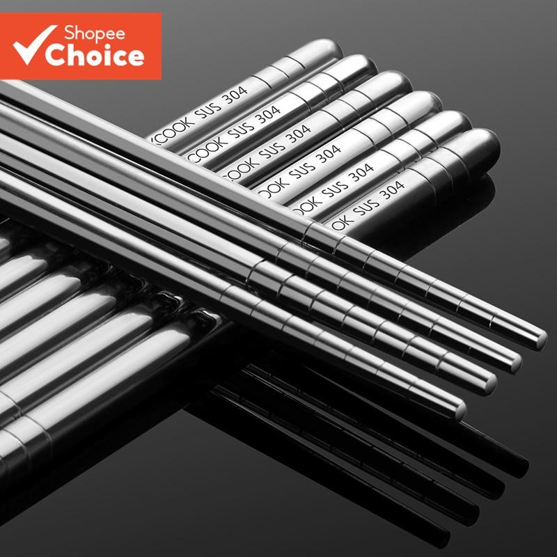 MAXCOOK 304 Stainless Steel Chopsticks Household Chopsticks 5 pairs/set ...