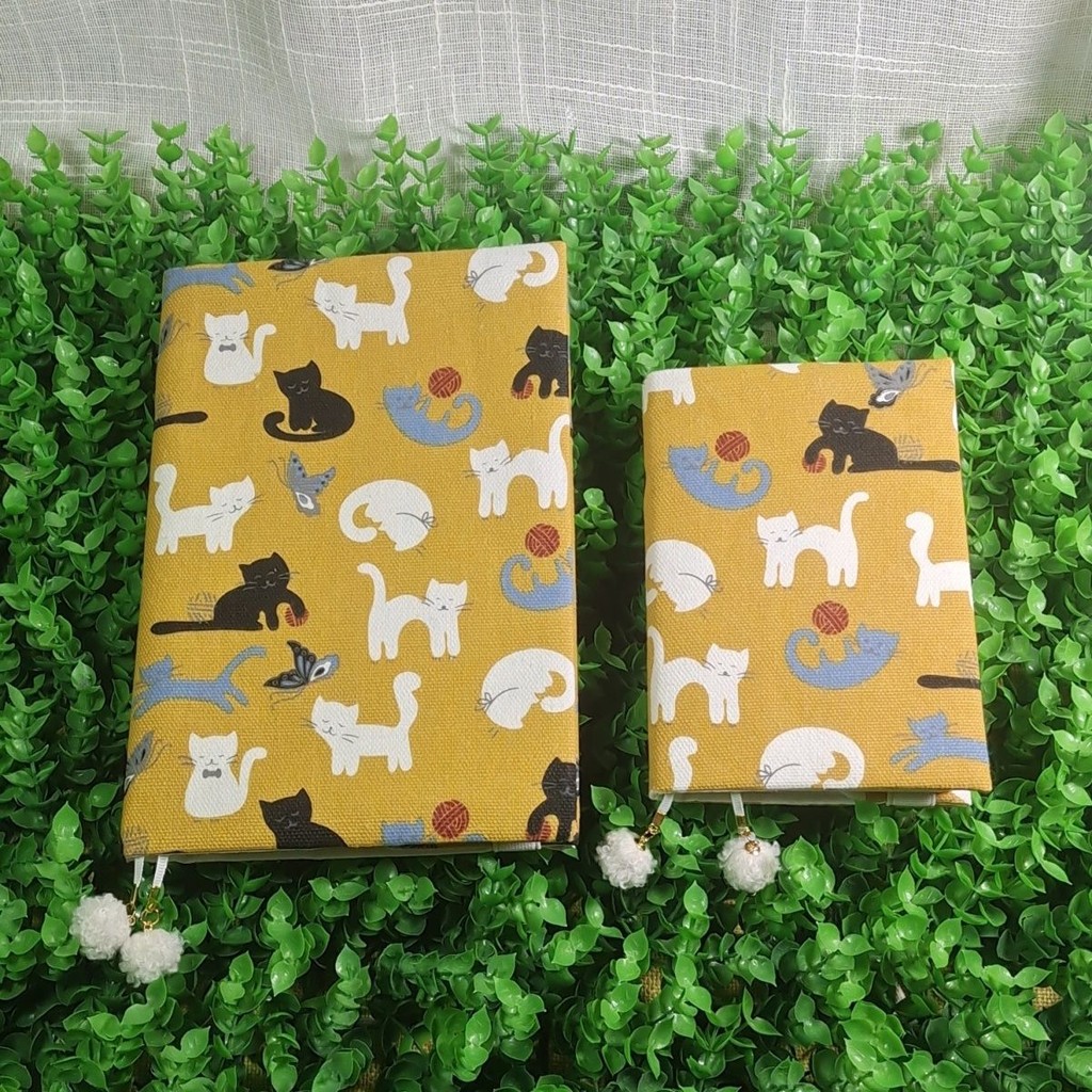 A5 A6 Cartoon Cat Fabric Book Jacket Handmade Ledger Fabric Book Jacket ...