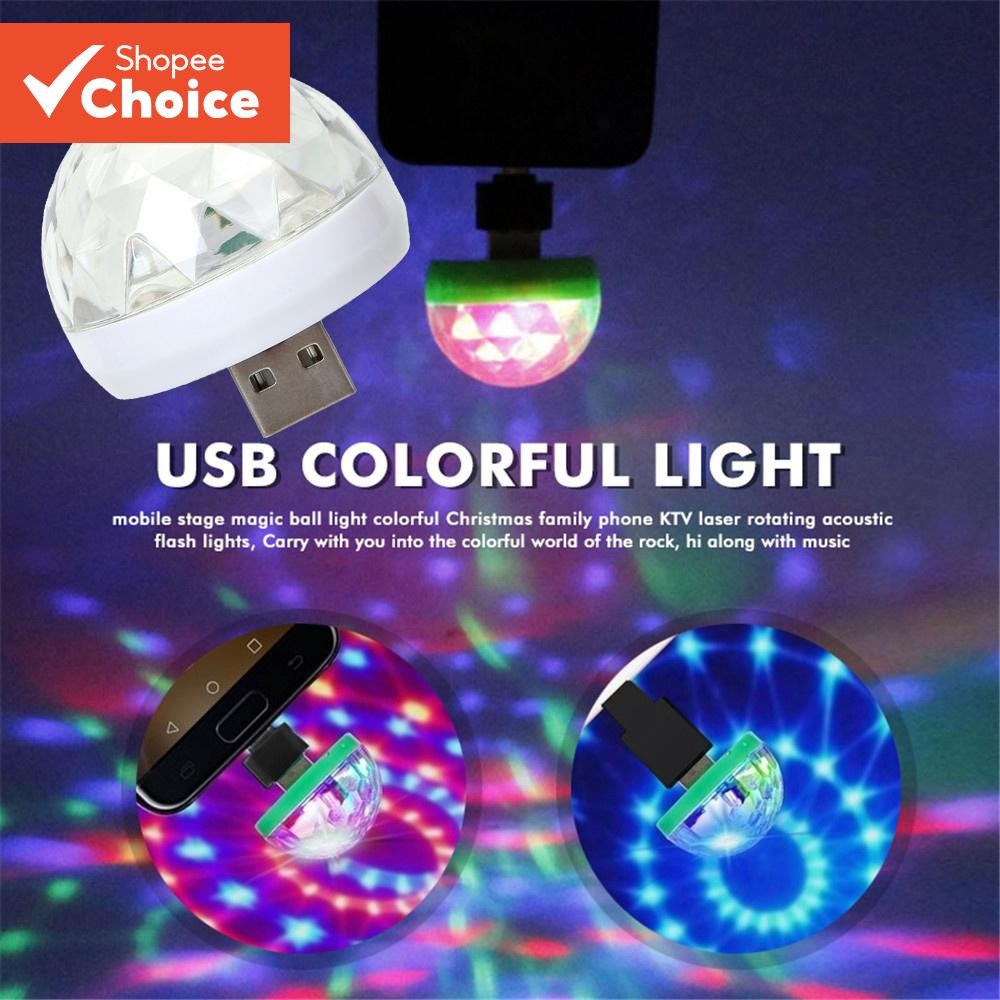 USB Mini LED Disco Stage Light Party Club KTV DJ Bar Car Wedding Magic Phone Ball RGB Marching ...