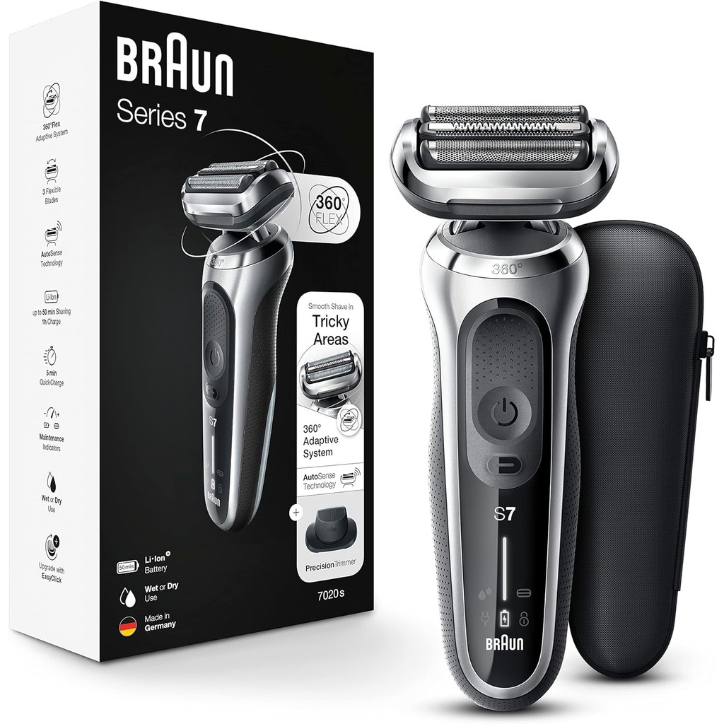 Braun Electric Razor for Men, Series 7 360 Flex Head Foil Shaver with ...