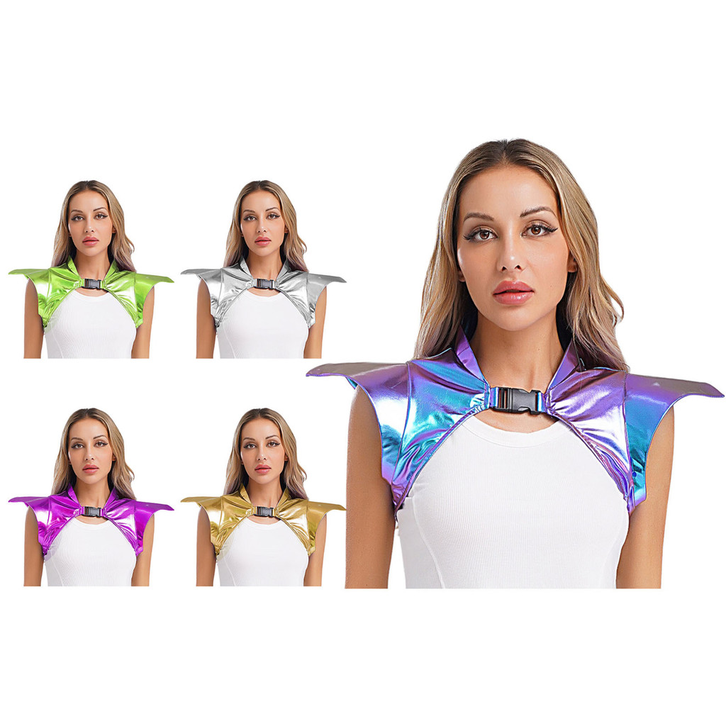 Linjinx Women Shiny Metallic Gothic Armor Shrug Steampunk Gothic ...