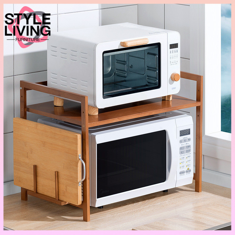 Kitchen Shelf Table Top Double-Layer Microwave Oven Shelf Desktop ...