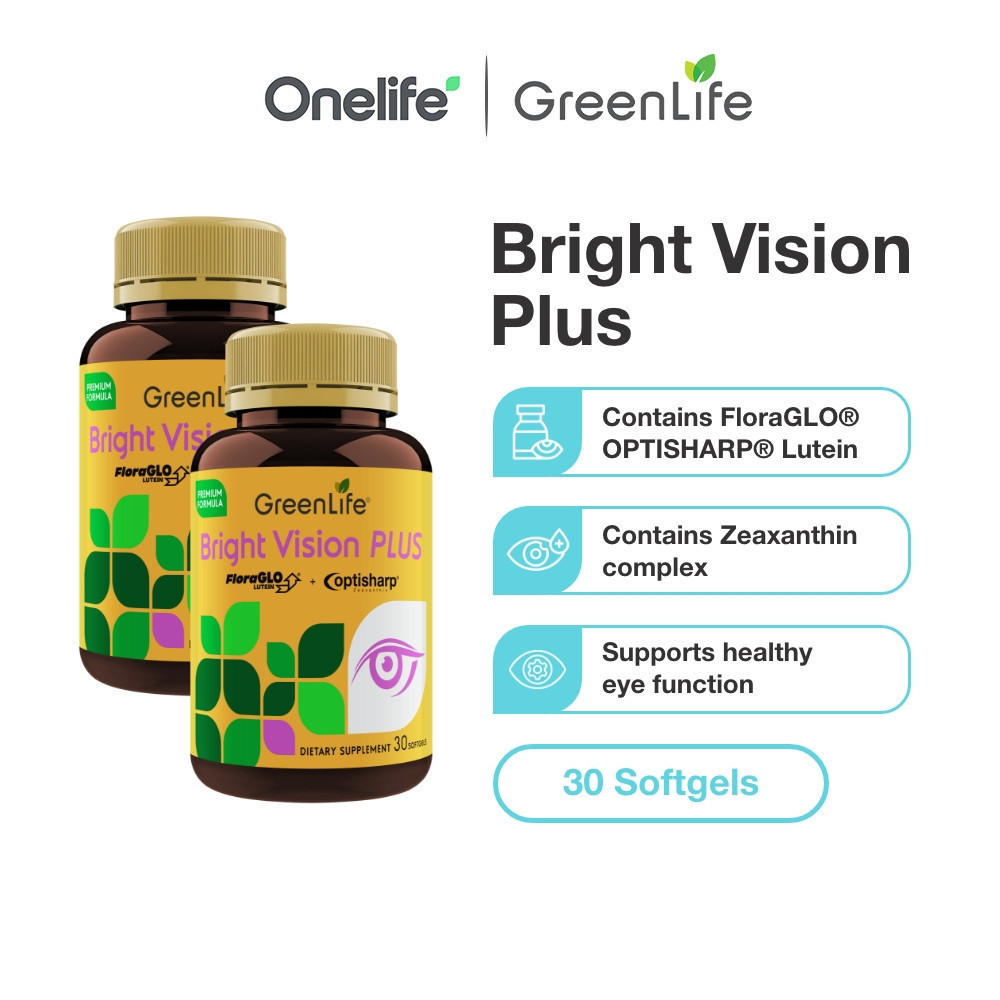 GreenLife Bright Vision Plus 25mg Lutein 30 Softgels (Contains FloraGLO ...