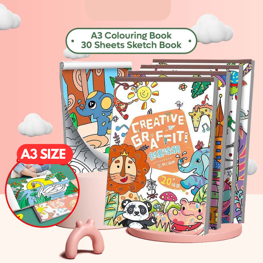 Bc Sketch Book Drawing Painting A3 Colouring Book For Kids 30 Sheets