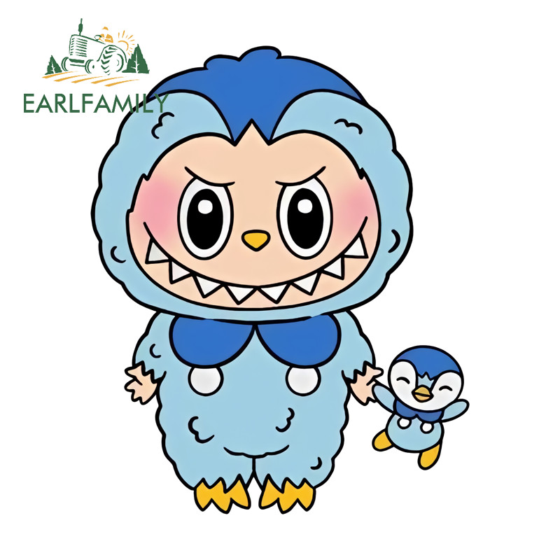 EARLFAMILY Pokemon x Labubu Car Sticker Personality Kawaii Computer ...
