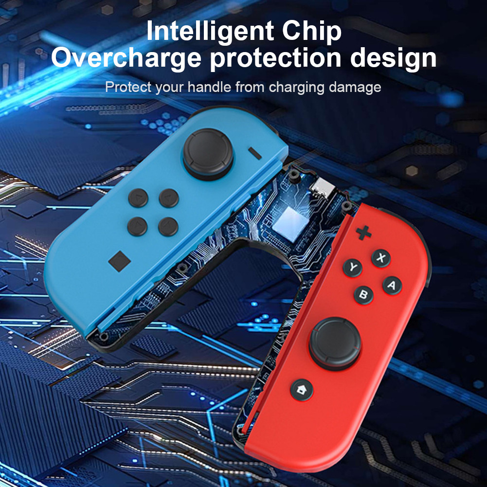 (rain) For Switch OLED Joy-Con Charging Grip Type C Handle Connector ...