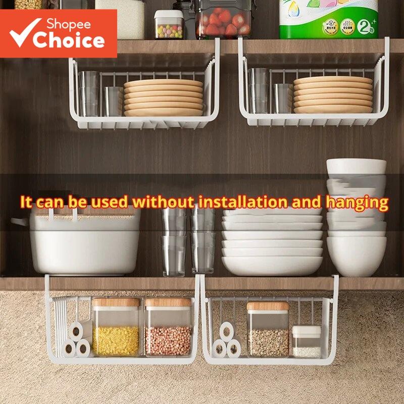 1pc White/Black Hanging Net Basket Iron Material Large Capacity Hanging ...