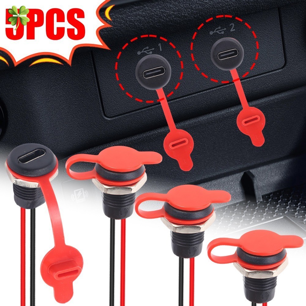 5V 3A Type-C Female Waterproof Charging Jack Port Connector Multi ...