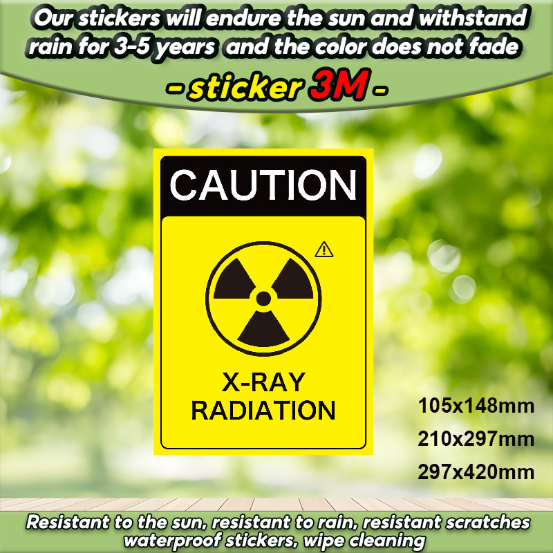 Radiation Hazard XRay Warning Vinyl Sticker Waterproof Safety Label for ...