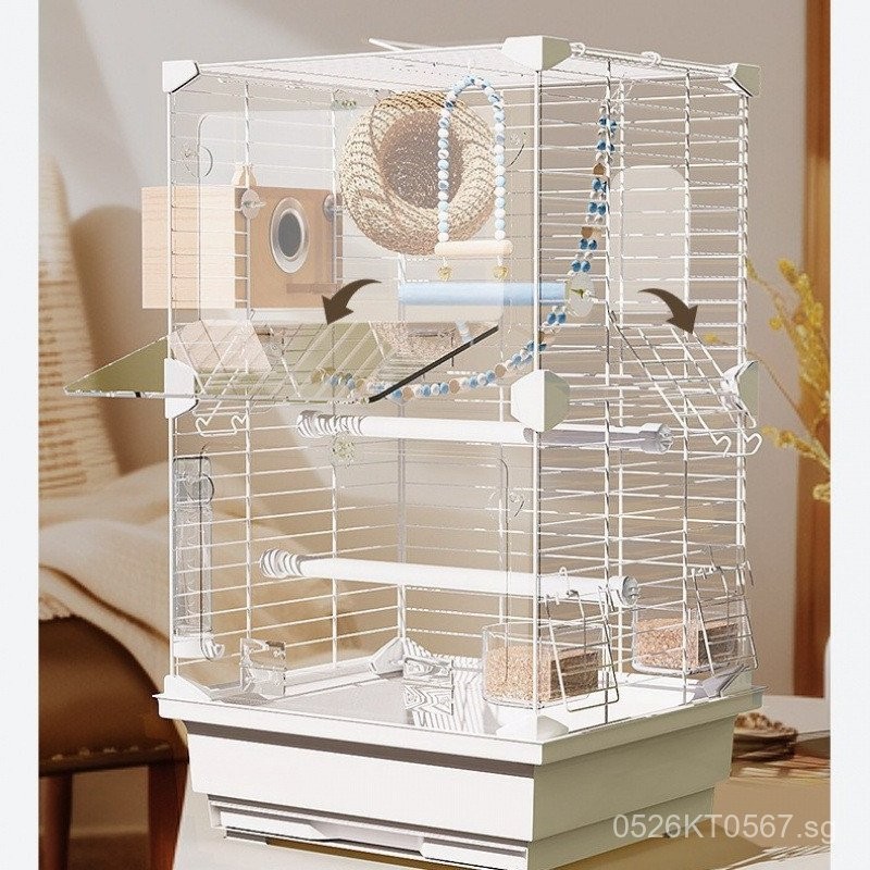 Large Eyed Bird Cage with Front Embroidery, Pearl Cage, Metal Large ...