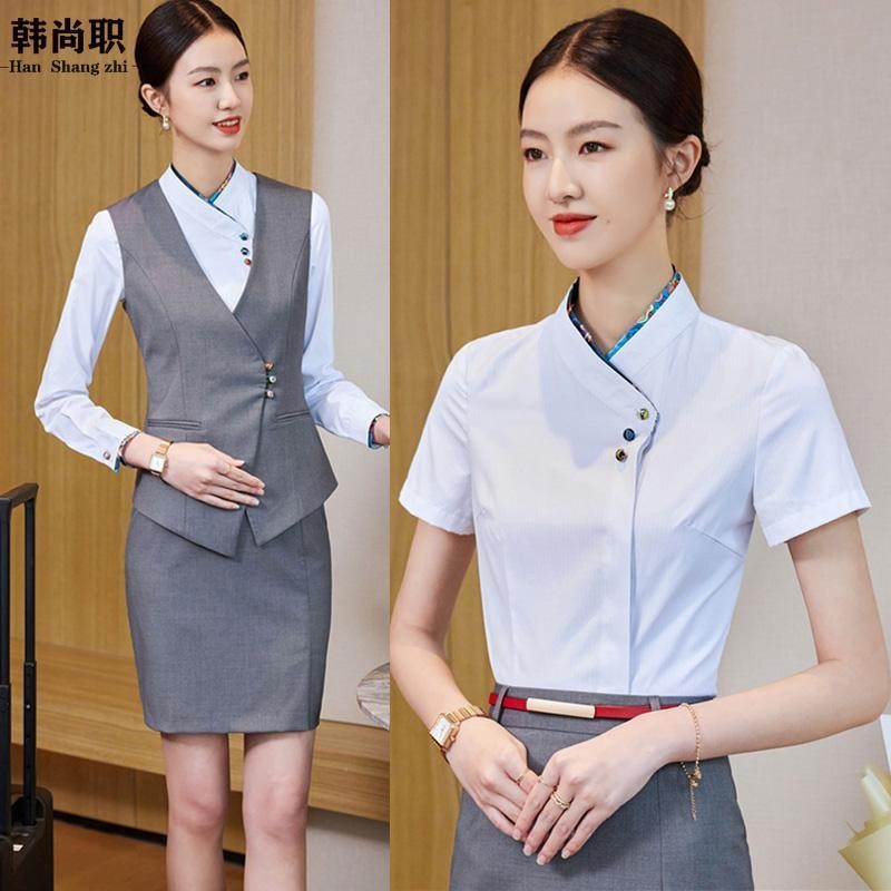 Stewardess Uniform Professional White Shirt Suit Female Stewardess ...