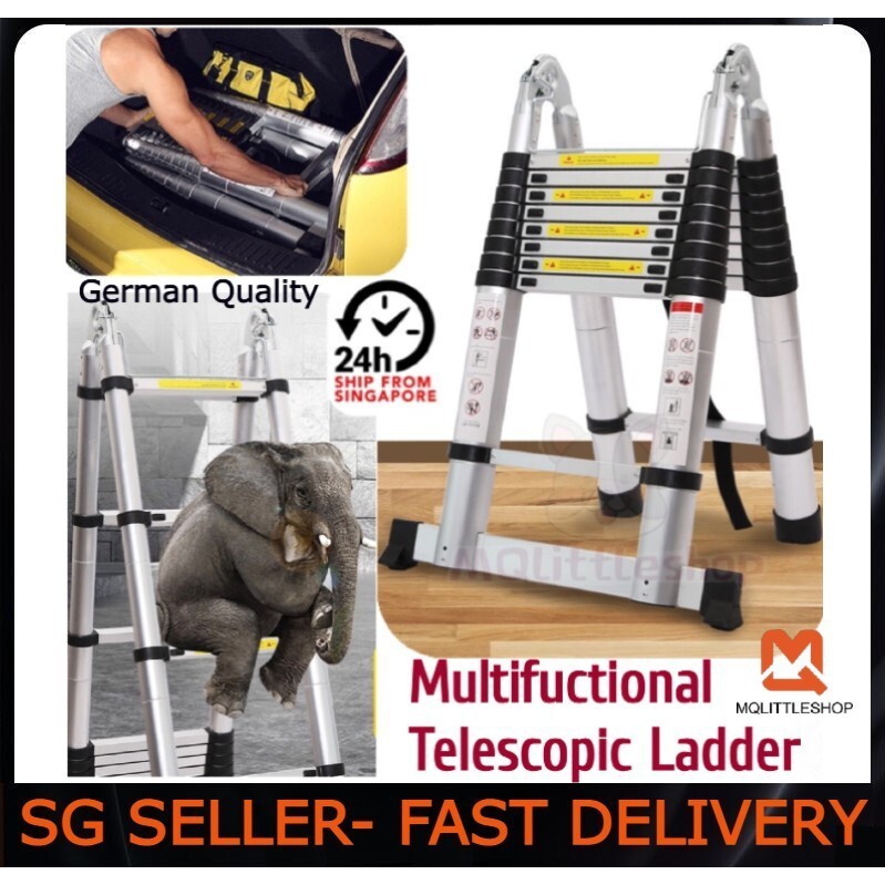 Two-Sided Multipurpose Aluminium Extension Foldable Telescopic Ladder ...