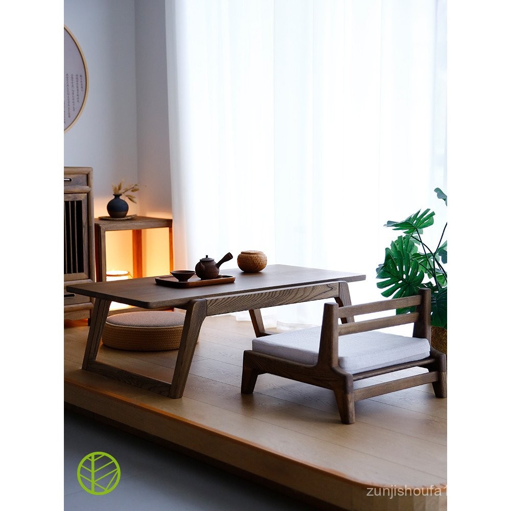 Maishe Room Small Short Table Tatami Table-Chair Set Solid Wood Bay ...