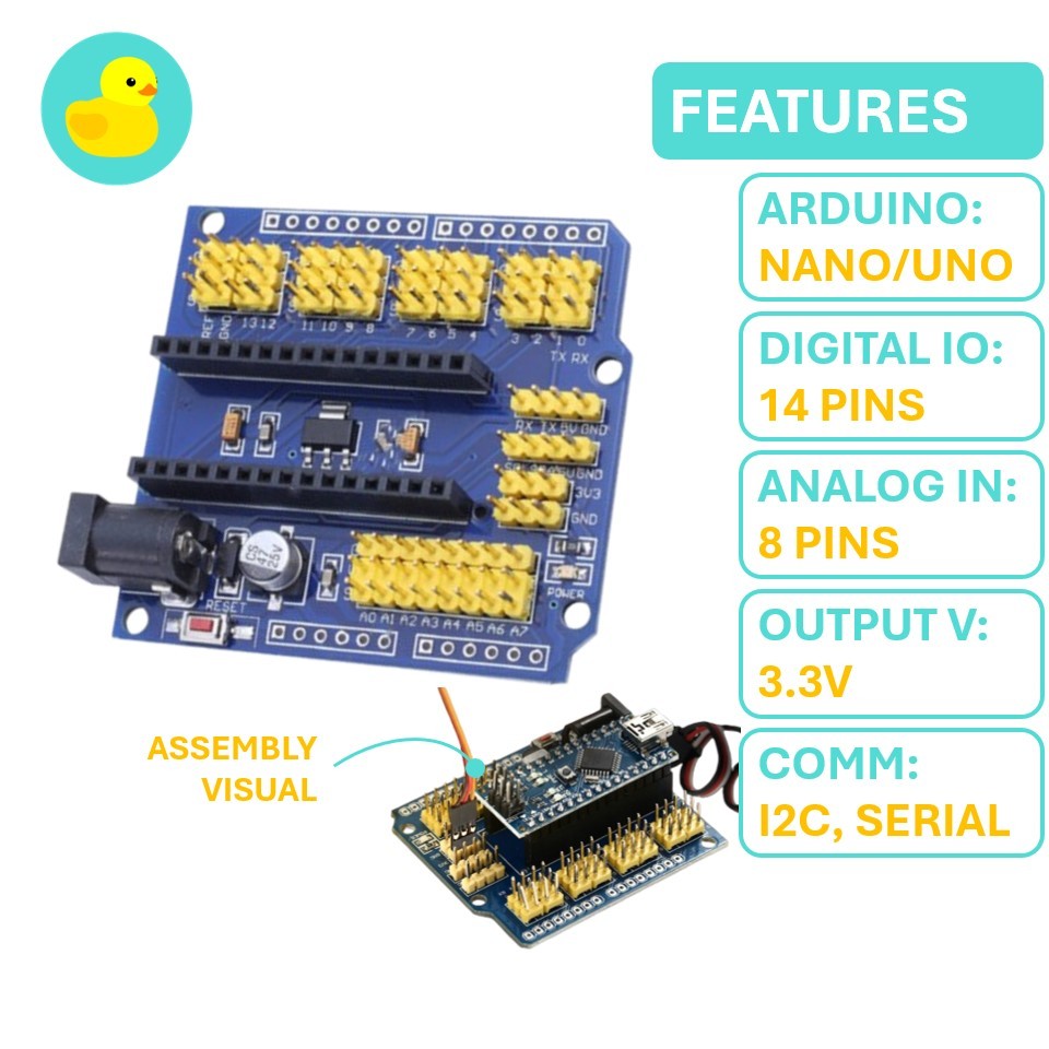 Arduino Nano / Uno IO Expansion Servo Sensor Shield Module | Shopee ...