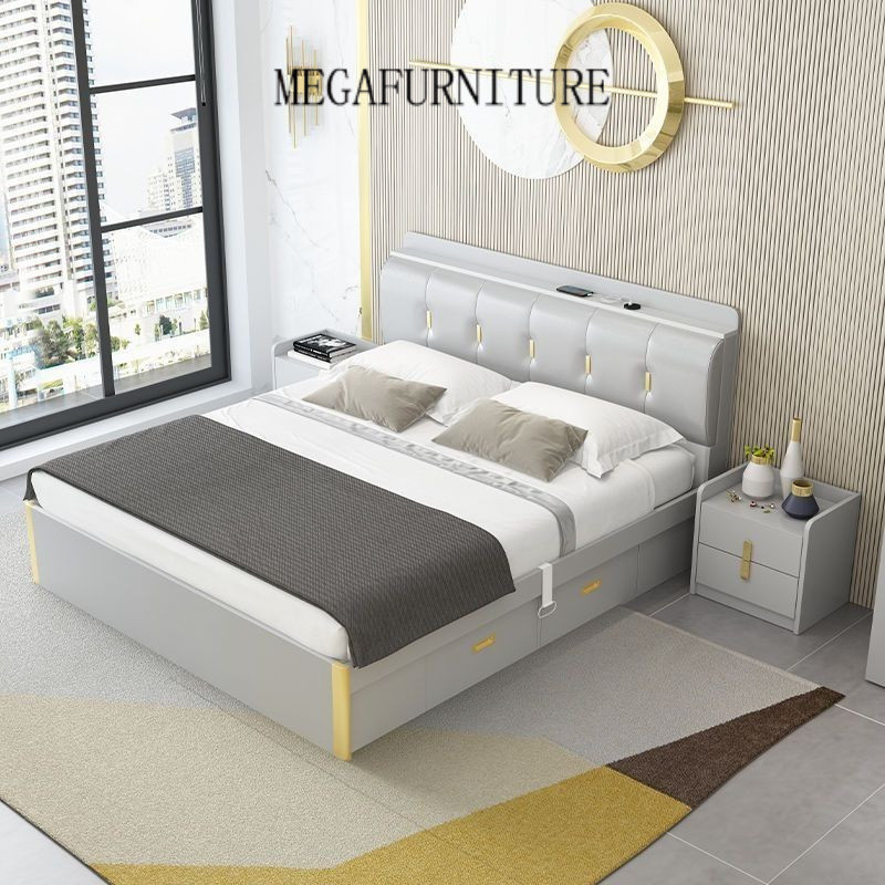 Simplicity Storage Bed Frame Solid Wood Bed Frame Super Single/Queen ...