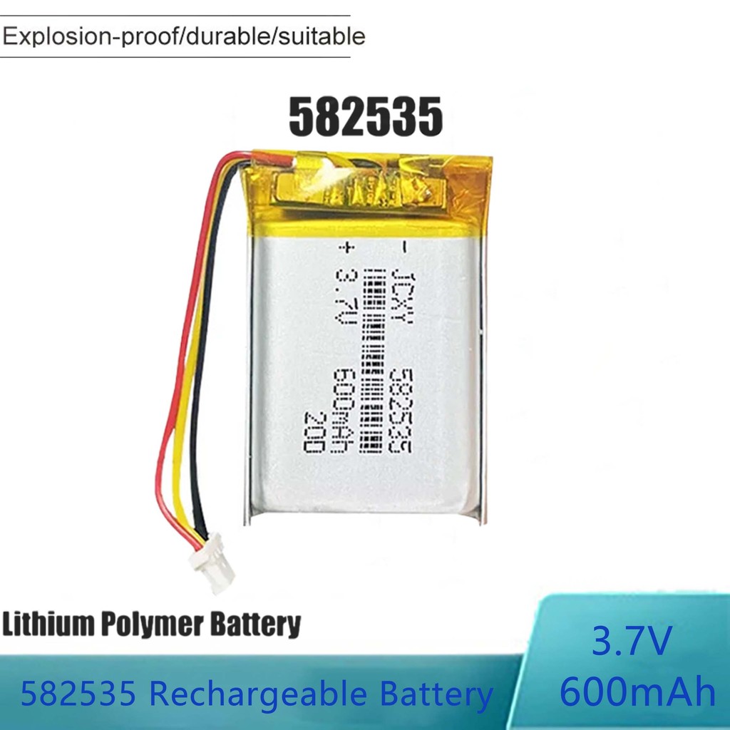 3.7V 600mAh 582535 602535 Lithium Polymer Rechargeable Battery | Shopee ...