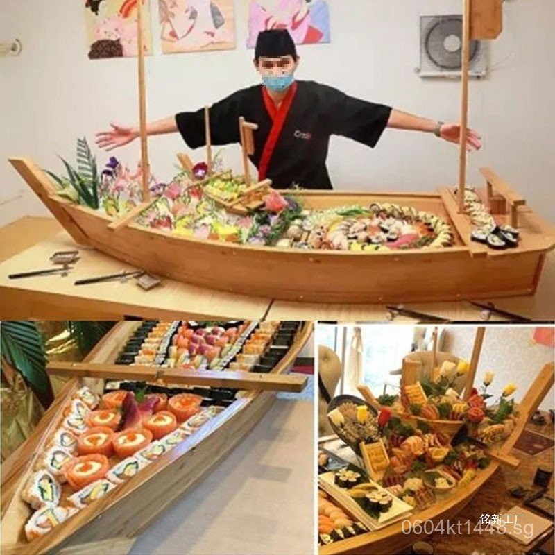 Buffet Boat Platter Sushi Sashimi Boat Dry Ice Bamboo Seafood Sashimi ...