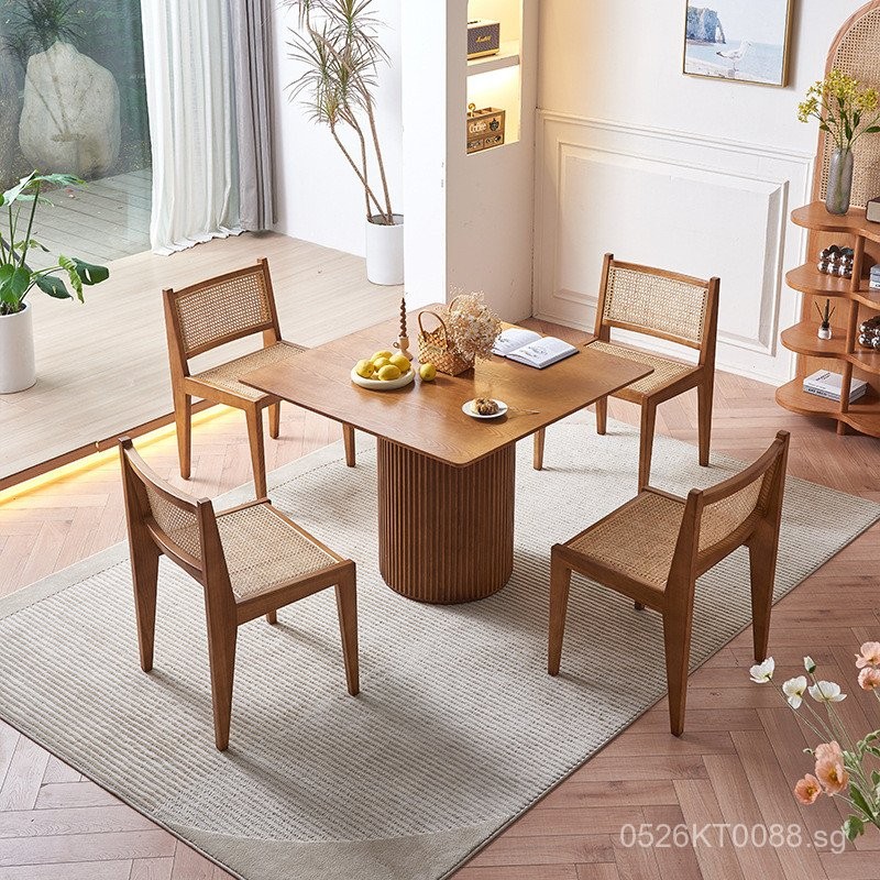 Japanese Style Rattan Dining Table Home Wabi-Sabi Style Homestay Hotel ...