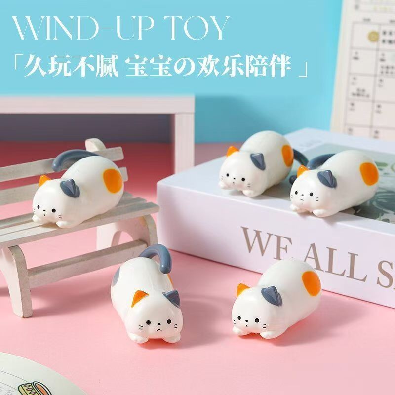 [Meow.Sensei]Creative Wind-Up Rolling Cat Manual Winding Cartoon Cute ...