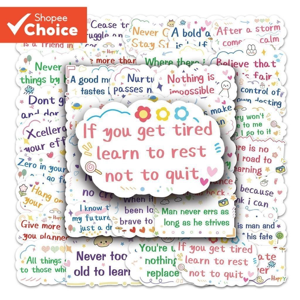 50 Piece Funny English Slogan DIY Creative Motor Stickers | Shopee ...