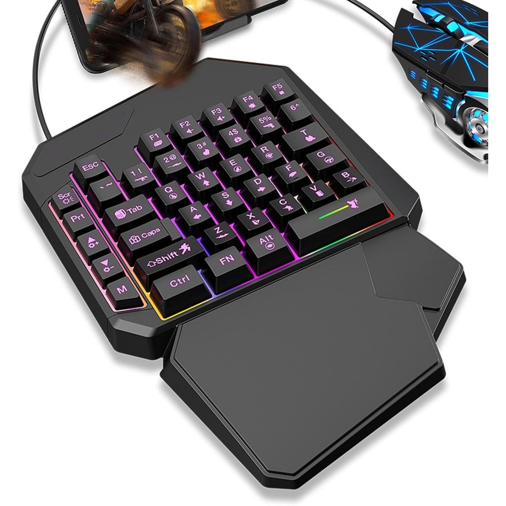 kivrimlarv Ergonomic Game Keyboard, One-Handed Keypad, Programmable ...