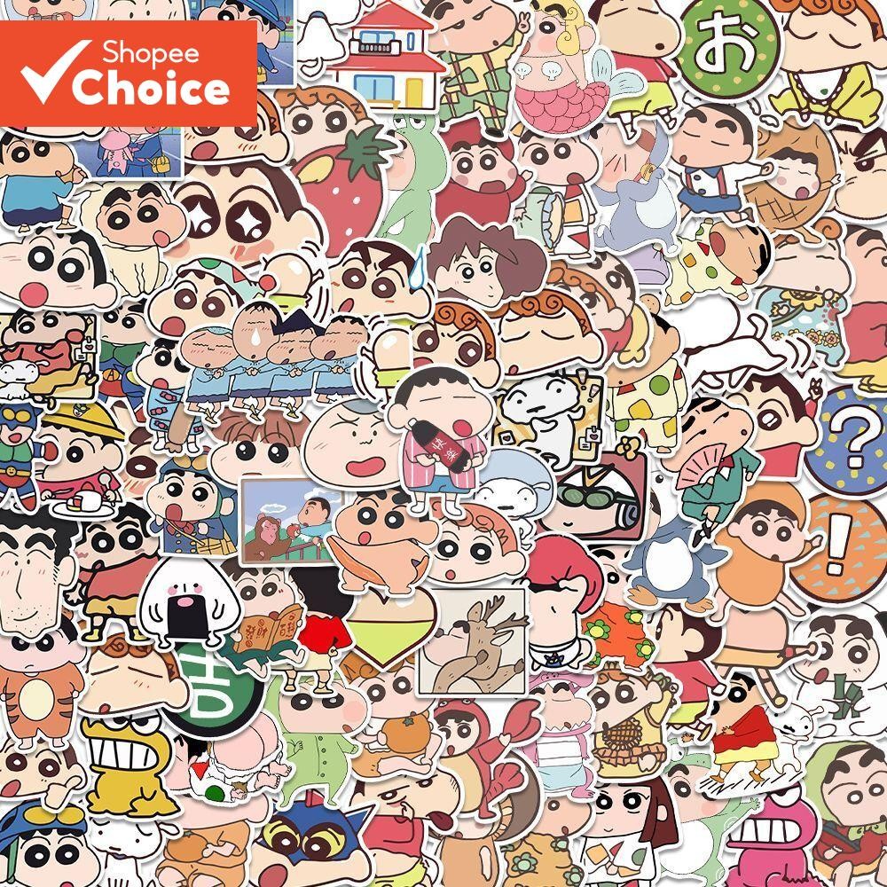50pcs Cute Crayon Shin-chan SquarePants Stickers Diy Computer Washi ...