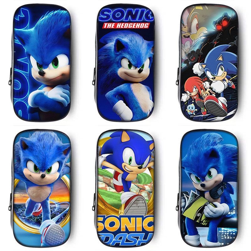 Sonic the Hedgehog Custom Canvas Pencil Bag Multi-layer Pencil Case ...