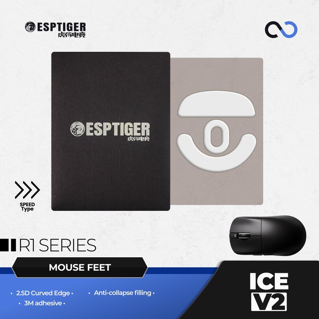 ESPTiger ICE V2 VXE R1 Series Mouse Feet / Skate Mouse PTFE for Cloth ...