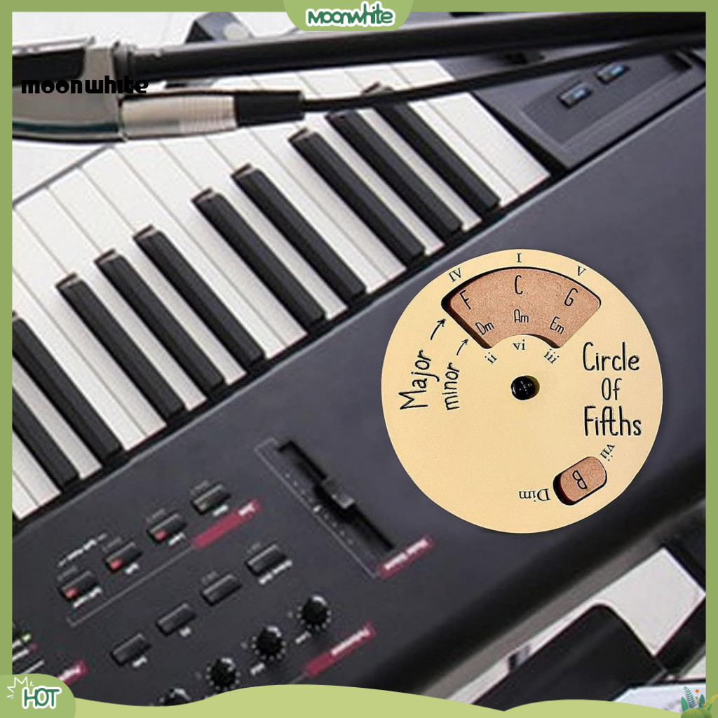 [MOONWHITE] Round Circle of Fifths Wood Circle of Fifths Musician's ...