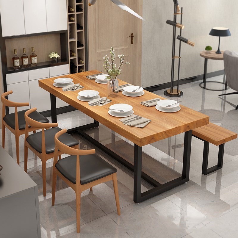 Solid Wood Dining Table Set Solid Wood Table and Chair Bench Set ...