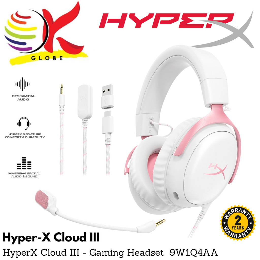 HYPER-X CLOUD III GAMING HEADSET CLEAR SOUND NOISE CANCELLING MIC LONG ...
