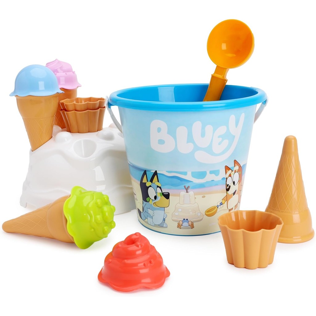 Toyland® Bluey & Bingo 14 Piece Bucket & Scoop Set with Ice Cream Cones ...