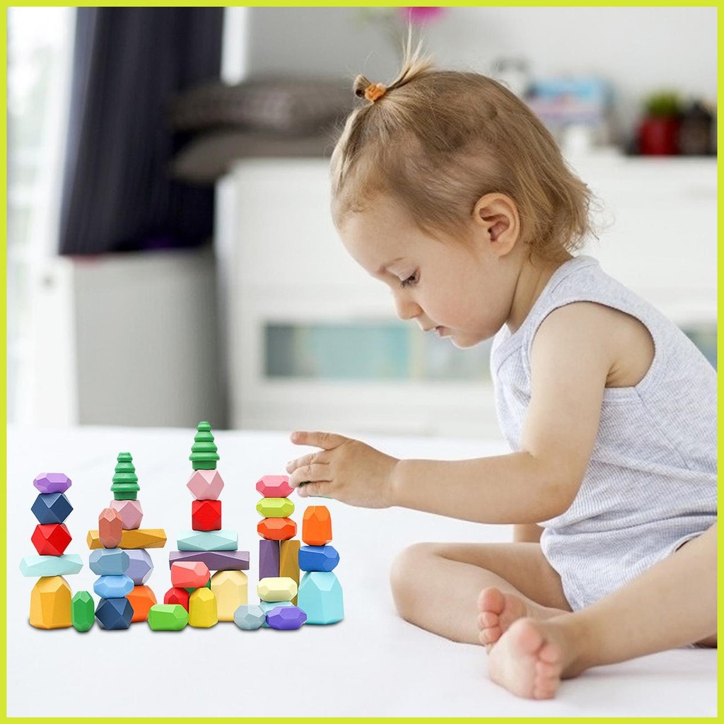 Wood Balancing Stacking Stones Boys Wood Sorting Building Balancing ...