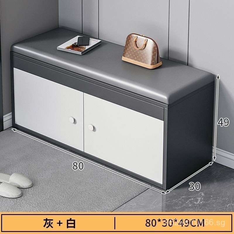 Simple Shoe Changing Bench with Soft Cushion, Shoe Cabinet for Home ...