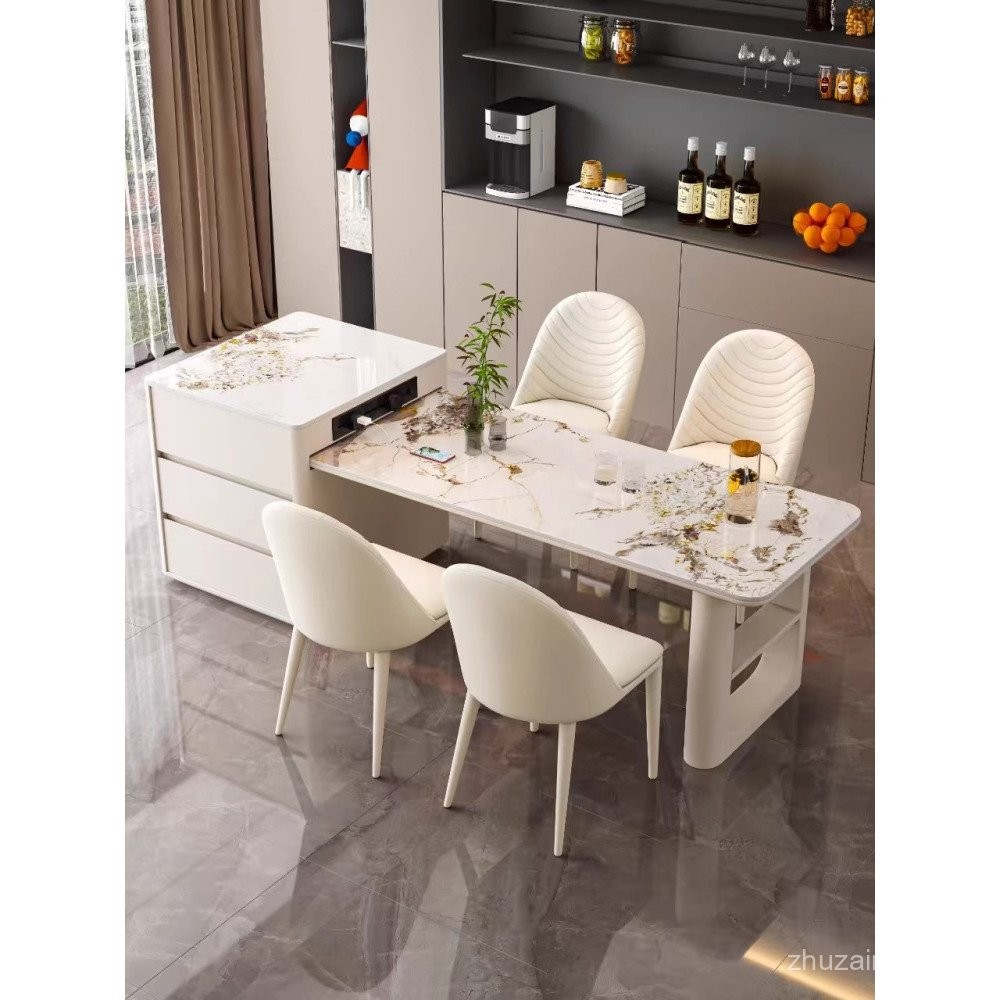 Light Luxury Style Dining Room Center Console Integrated Dining Table ...