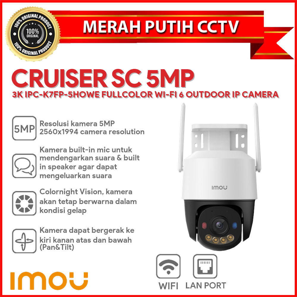 IMOU CRUISER SC 5MP 3K IPC-K7FP-5HOWE FULLCOLOR WI-FI 6 OUTDOOR IP ...
