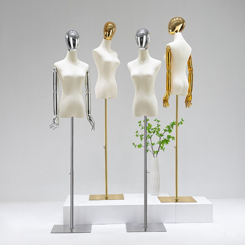 Model Props Female Clothing Store Half-body Mannequin Electroplated ...