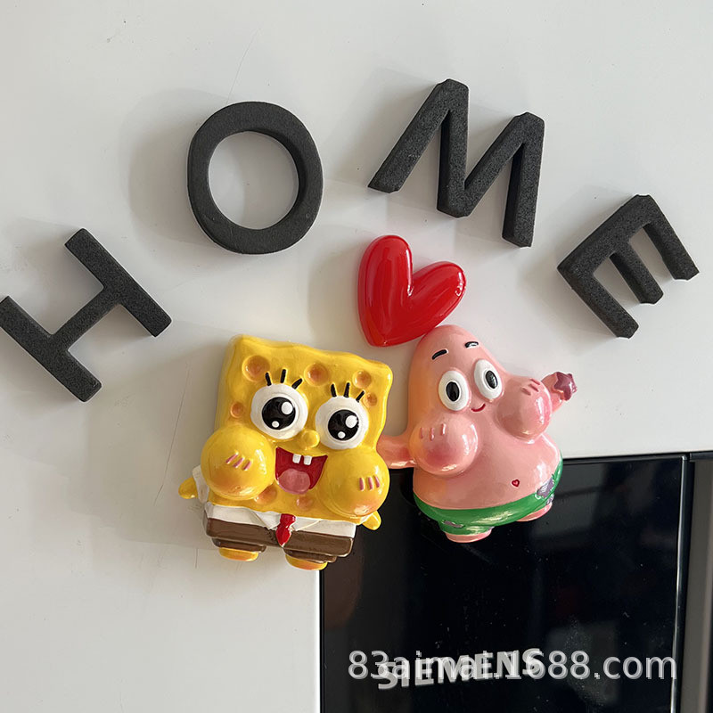 SpongeBob Patrick Star Fridge Magnet Cartoon3D Cute magnetic stickers ...