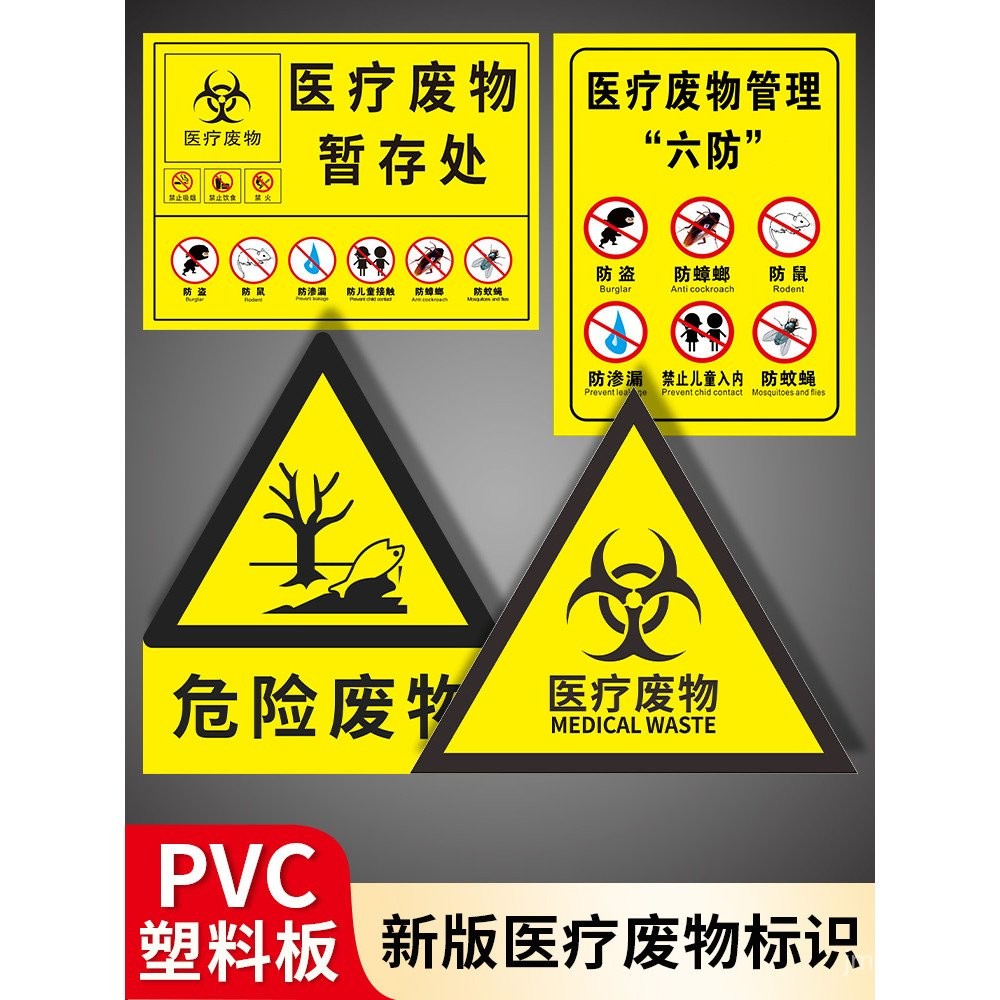 New Version Medical Waste Label Stickers Medical Waste Management Six ...