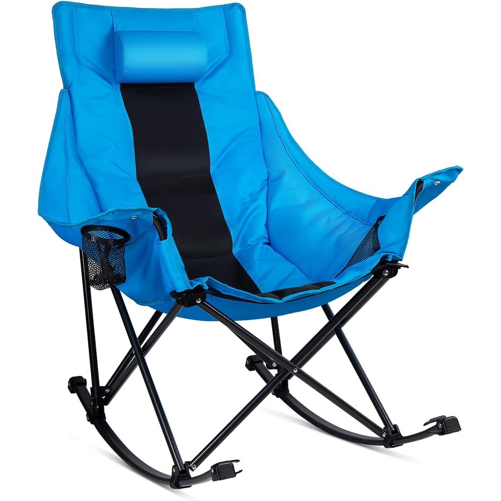 VITESSE Oversized Rocking Camping Chair, Luxury Padded Recliner ...