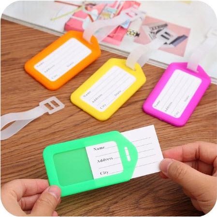 Bag Name Tag + Strap Hanging Sign Luggage (Pack Of 12 Pieces). | Shopee ...