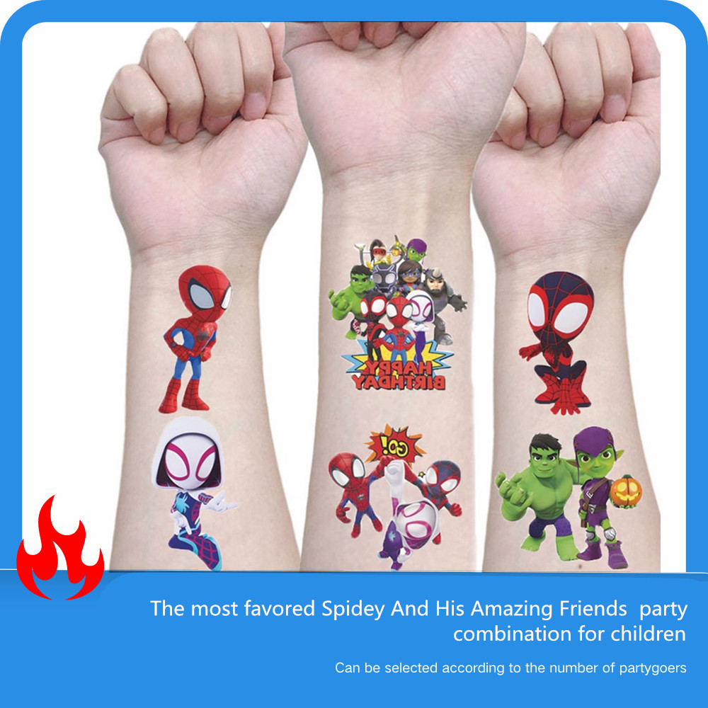 Spidey And His Amazing Friends Waterproof Temporary Tattoo Sticker For ...