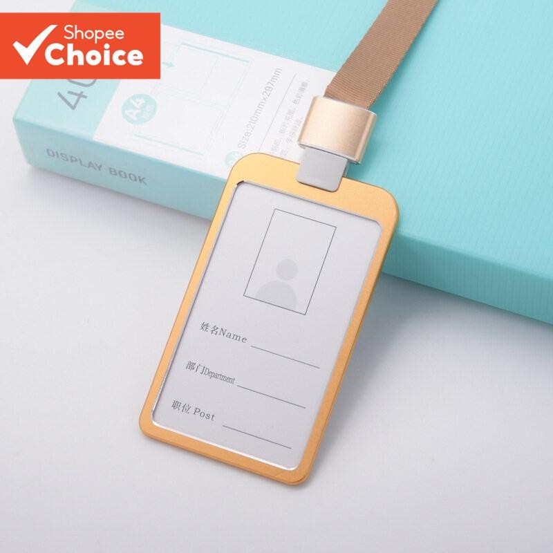 Aluminum alloy vertical Clip rope metal office card holder student card ...