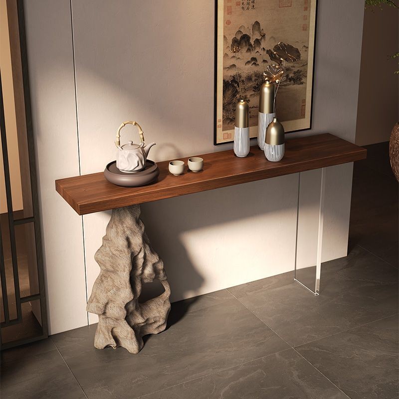 Wabi-Sabi Style Solid Wood Entryway Table Modern Minimalist Entrance ...