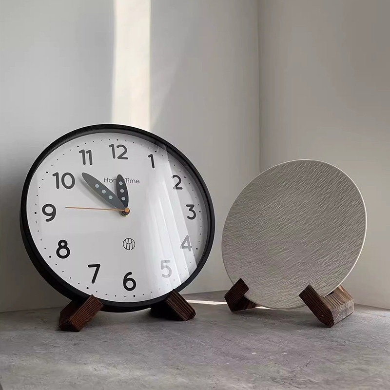 Solid Wood Wall Clock Stand Clock Base Desktop Round Clock Picture ...