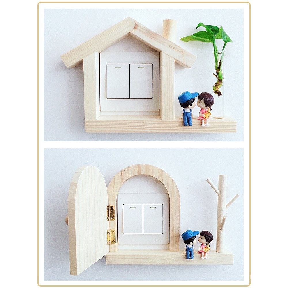 Solid Wood Switch Sticker Decorative Wall Sticker Light Switch ...