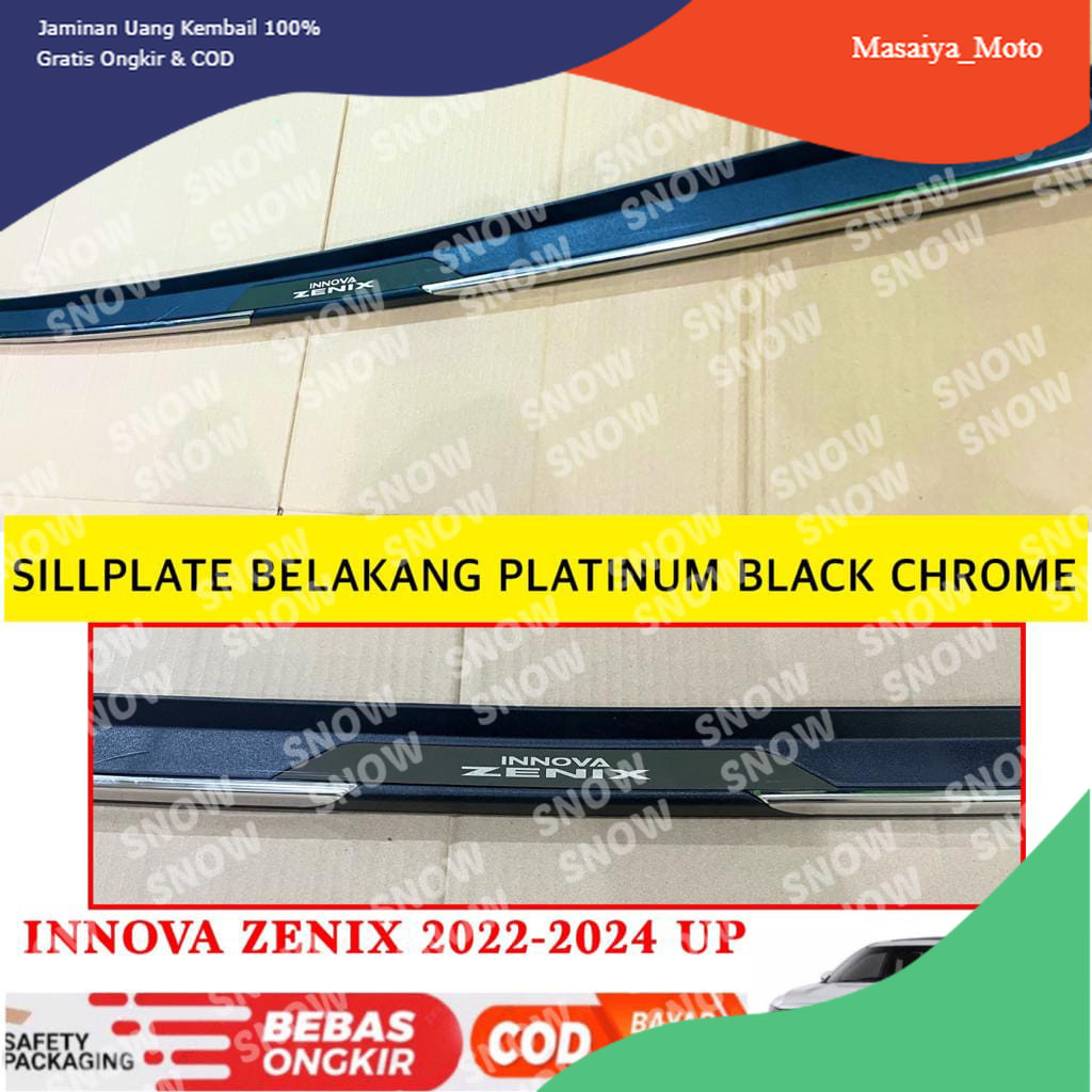 【MMOTO Innova Zenix Rear Sillplate 2022 2023 2024 2025 2026 UP Black ...