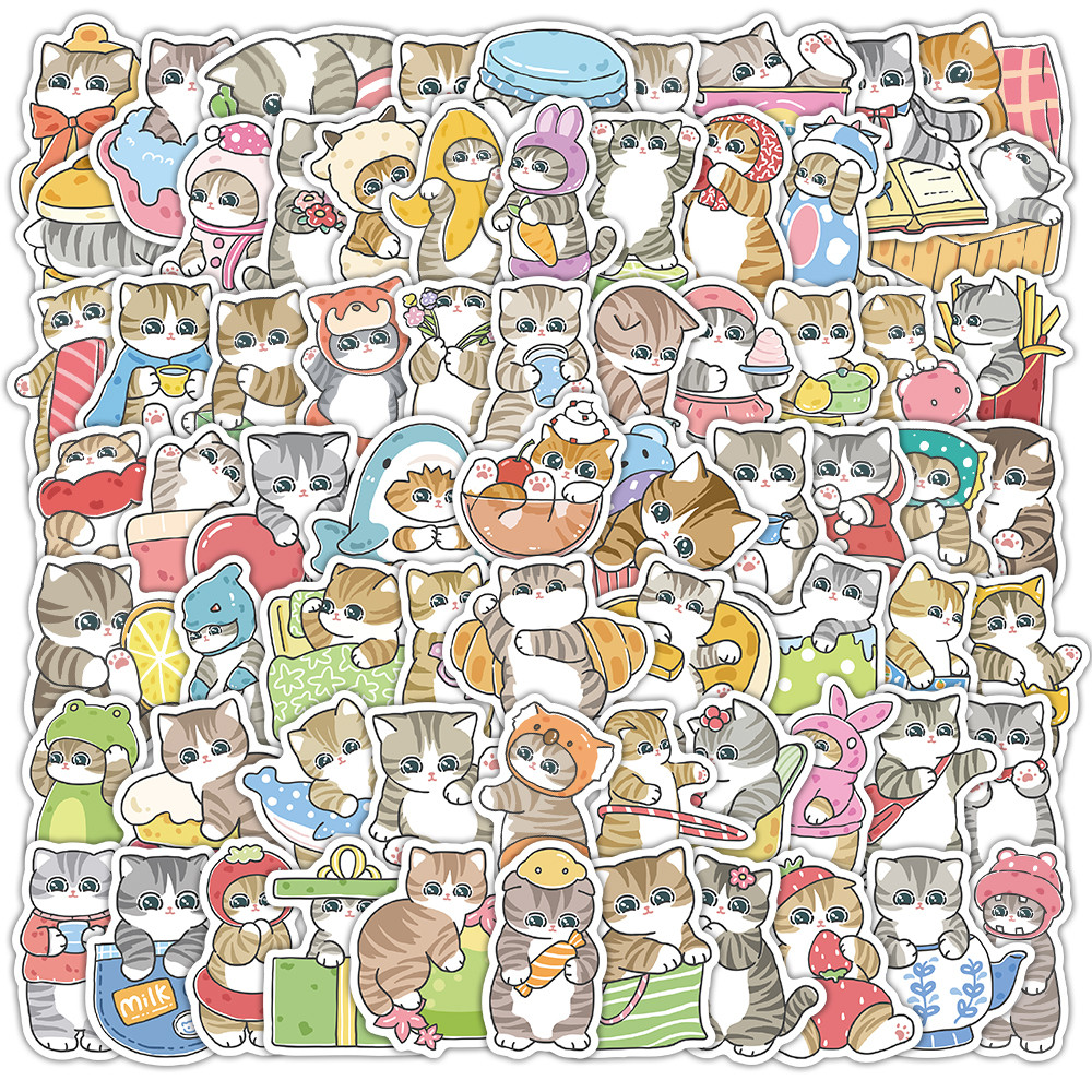 103Pcs Maofu Shandi Foldable Sticker Pack - Kawaii Cat Girl Decor for ...