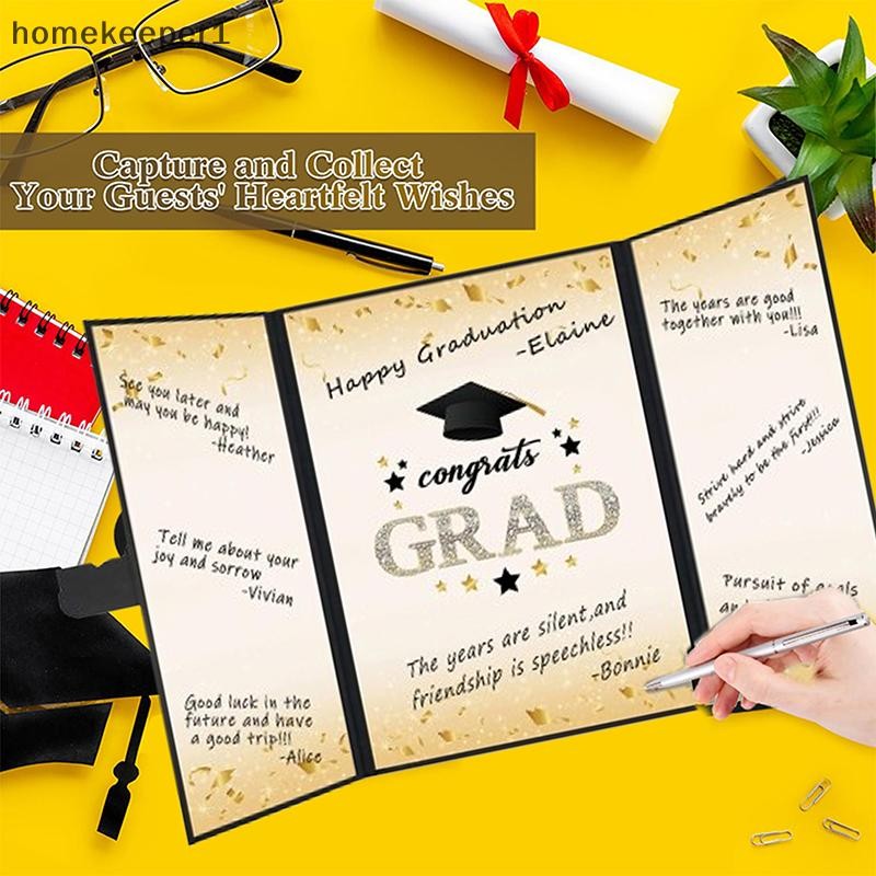 [new] 2025 Graduation Guest Book Alternative, Black Gold Class Of 2025 ...